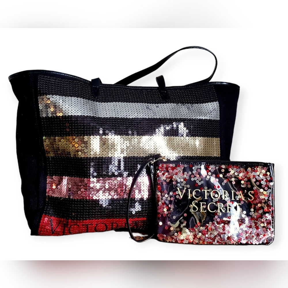 Victoria’s Secret Vs Multi Colored Sequin Tote Bag & … - Gem